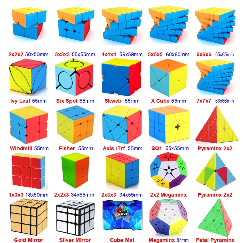 2x2 3x3 4x4 5x5 6x6 7x7 Magic Cube Pyraminx SQ1 Windmill Axis Ivy Skweb ...