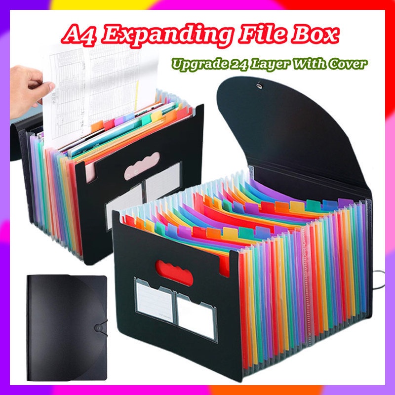 Upgrade A4 Expanding File Folder 25 Layer With Cover Document Organizer ...