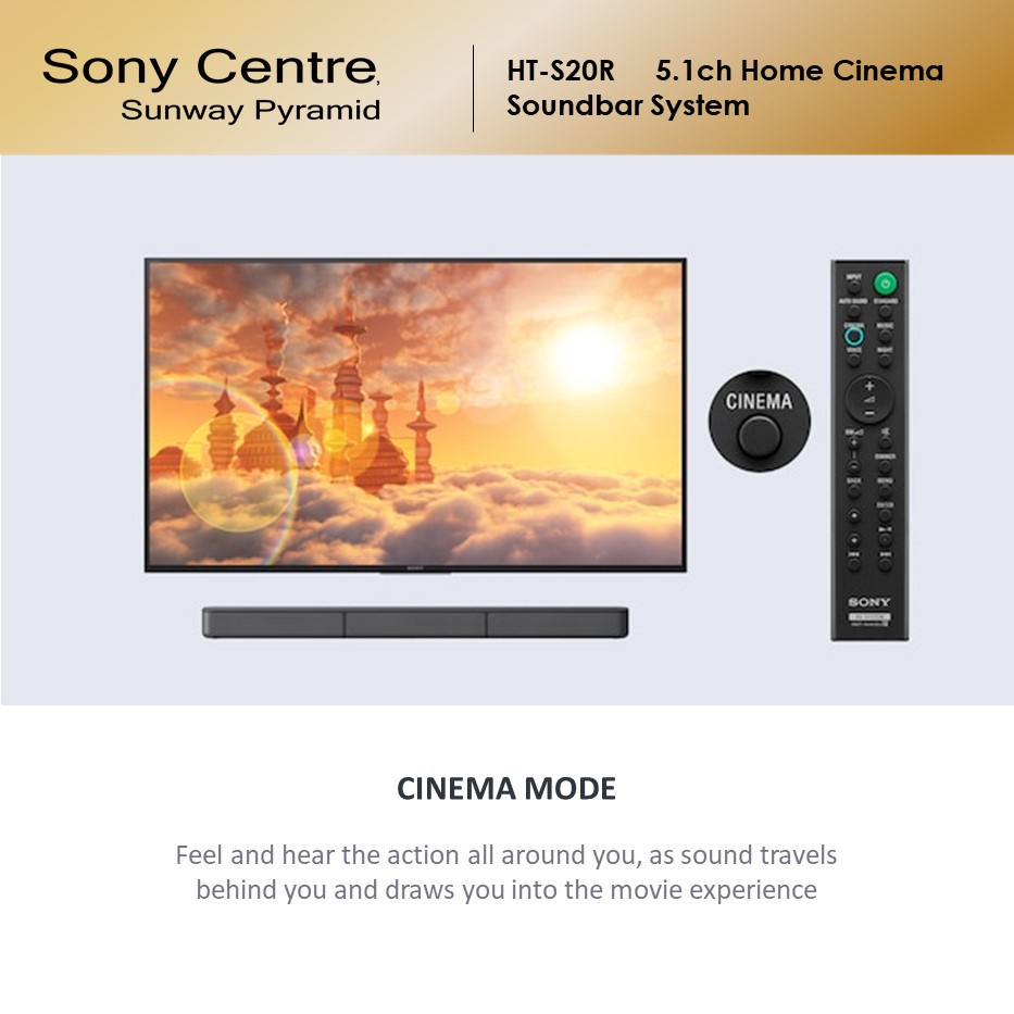 Sony HT-S20R 5.1ch Home Cinema Soundbar System | S20R | Shopee Malaysia