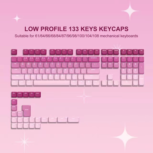 WOMIER 118 Keys Low Profile PBT Keycap Gradient keycaps Horizon Keycap ...