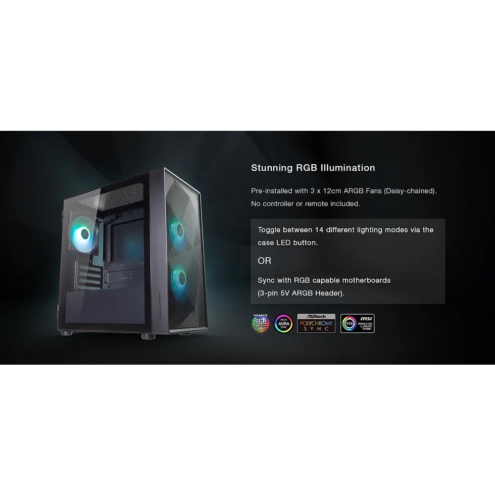 TECWARE FORGE M2 TG ARGB MATX GAMING CASE | Shopee Malaysia