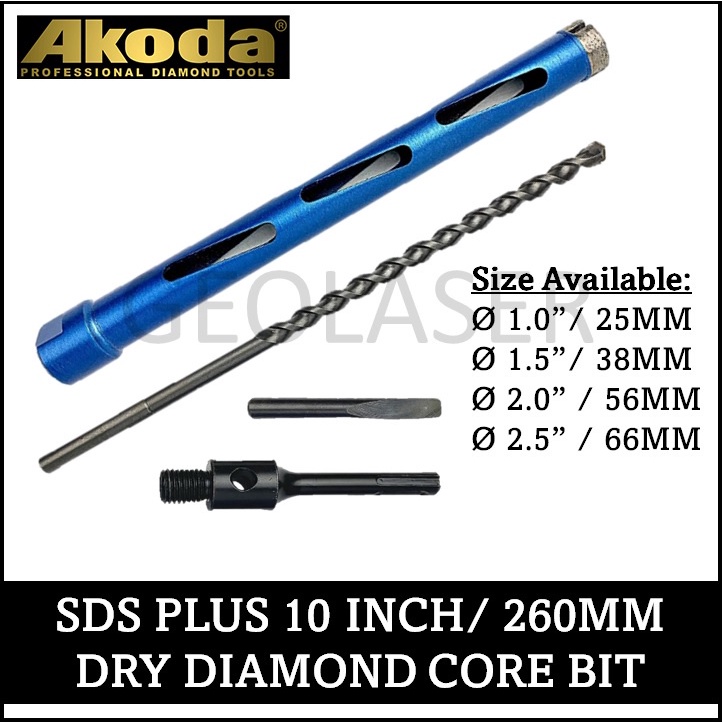 Akoda SDS-Plus Dry Diamond Core Bit (25/38/56/66/76mm) For Rotary ...