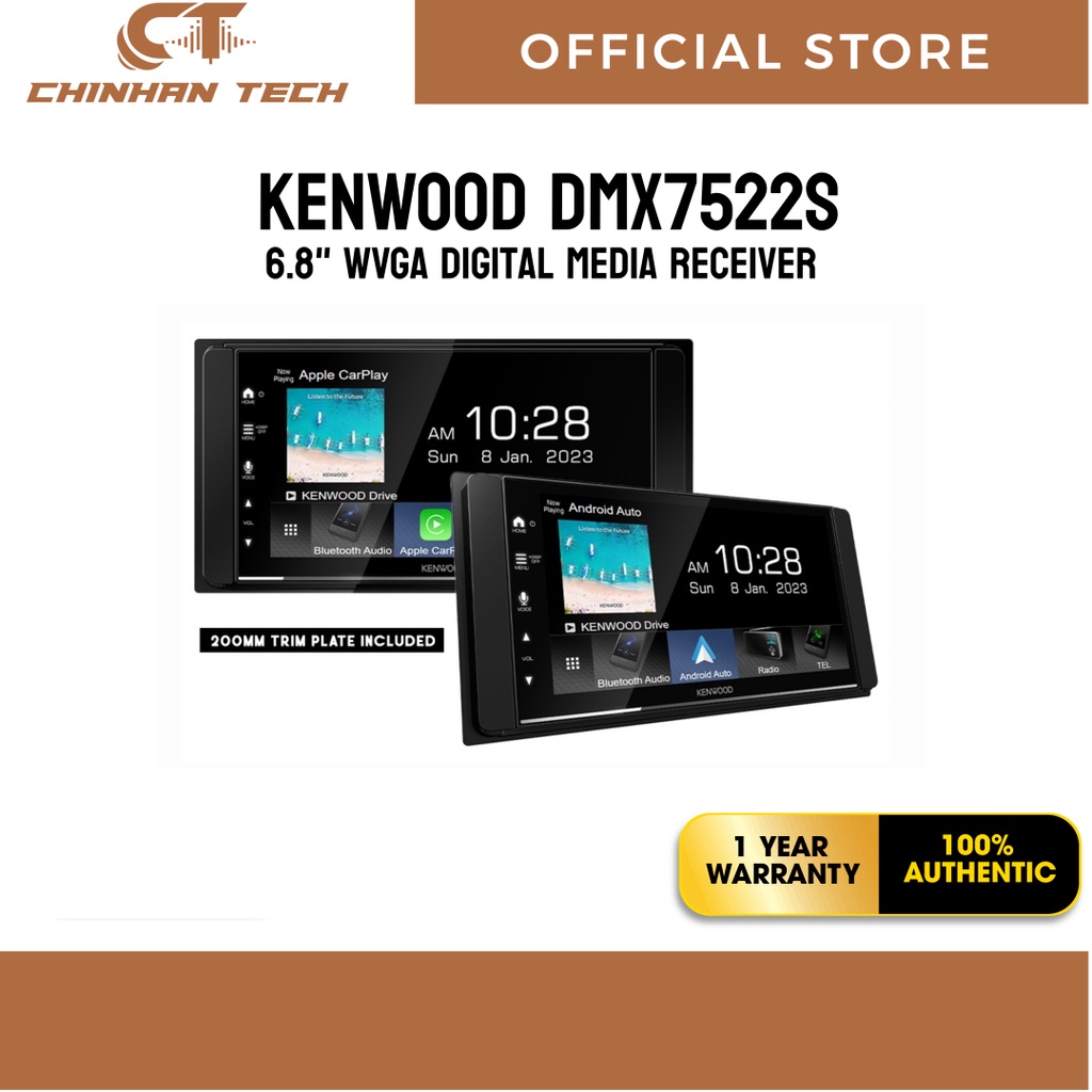 KENWOOD DMX7522S WIFI WIRELESS APPLE CARPLAY & USB Android AUTO 6.8INCH AV Receiver | Shopee ...