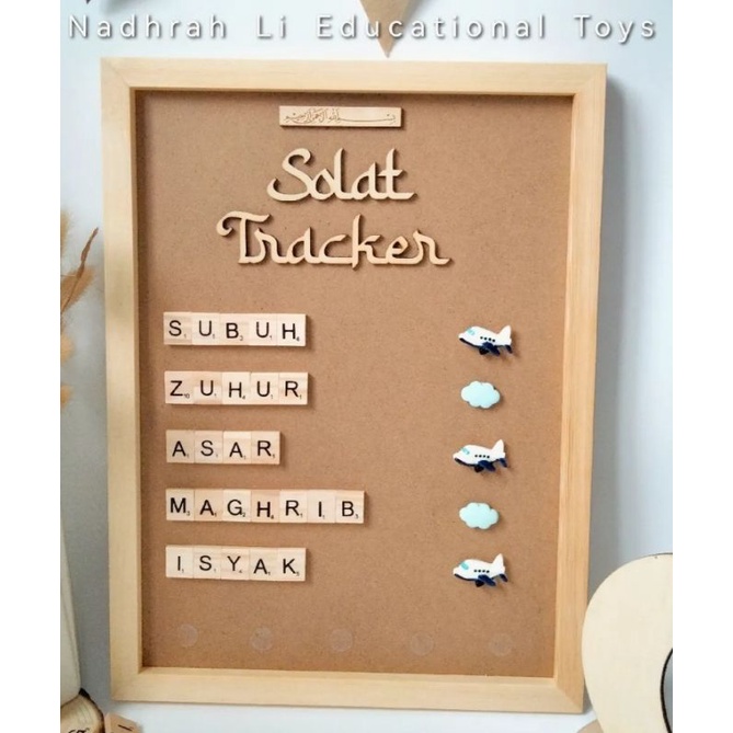 Wooden Solat Tracker (Solat Checklist for kids) Aeroplane. | Shopee ...