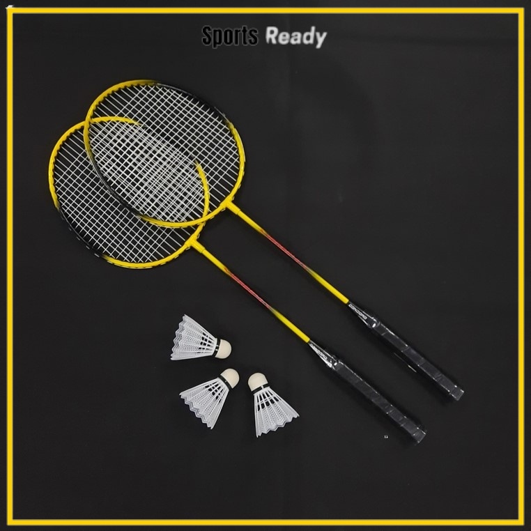 Badminton Racket Set 2pcs With 3 PVC Shuttlecocks | Shopee Malaysia
