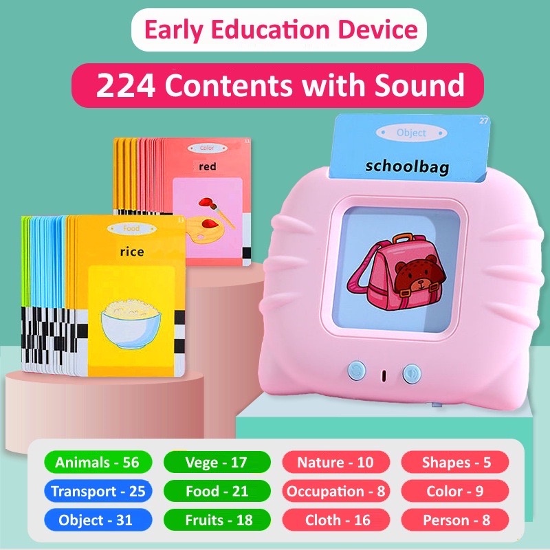 Talking Flash Cards English Card Reader ABC Alphabets Educational Toy ...