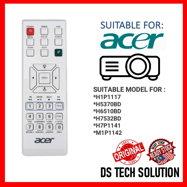 ORIGINAL ACER Projector Remote Control [M'SIA STOCK] RC-285RR | Shopee ...