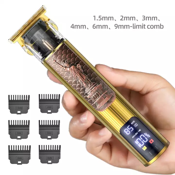 3-speed Variable Speed T9 Hair Clipper Waterproof Electric LCD Display Men's Barber Machine ...