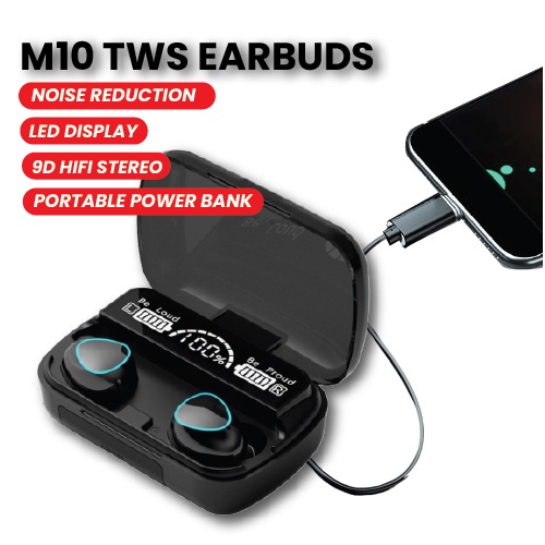 M10 Smart TWS Wireless Earphone Bluetooth Earbud Touch In-ear 9D Stereo ...