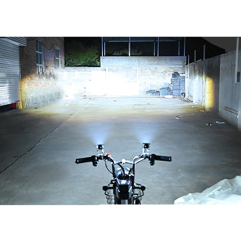 2pcs Motorcycle 2 color Car Dual Fisheye Lens LED Light LED Headlight ...
