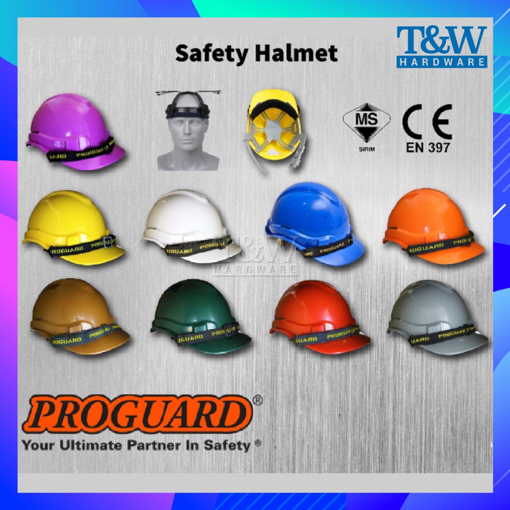 PROGUARD Industrial Safety Helmet Sirim Certified Yellow White Blue Red ...