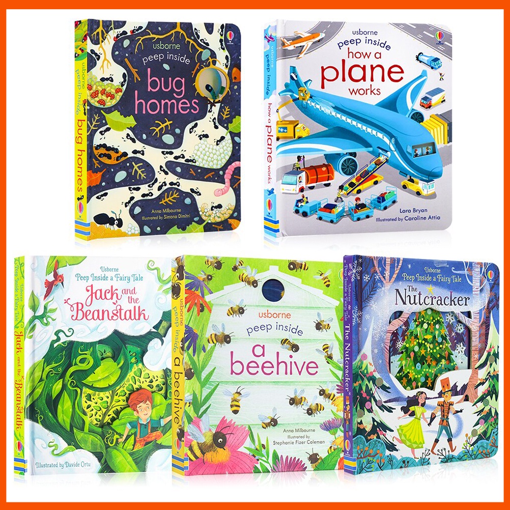 Usborne Peep Inside Bug Homes/how a plane works English Educational Reading Book For Children ...