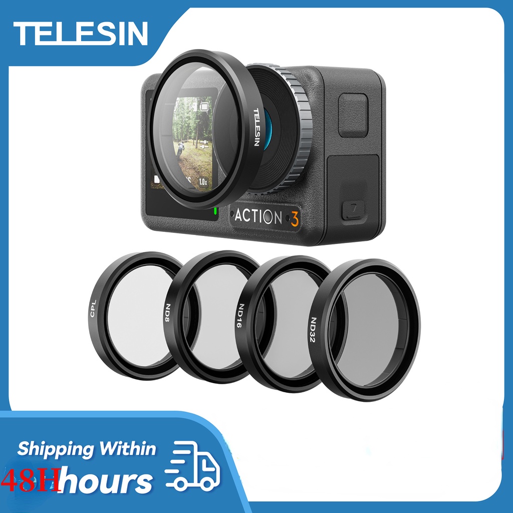 TELESIN Action 5 4 3 ND8 ND16 ND32 CPL Lens Filter Set Aluminium Alloy ...