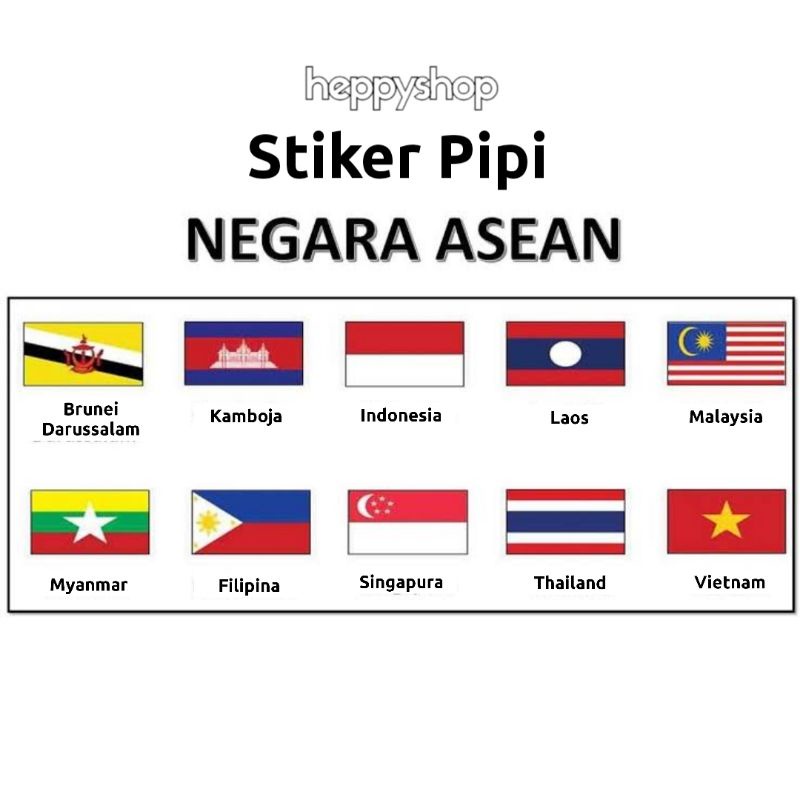 Asean Country Flag Cheek Sticker | Shopee Malaysia