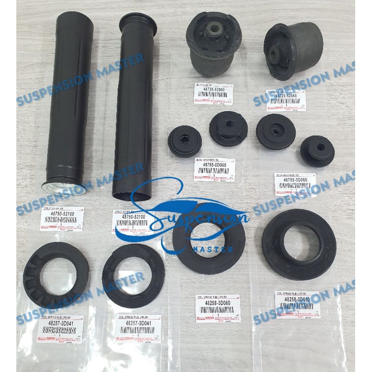 12 IN 1 SET - REAR ABSORBER COVER/AXLE BUSH/COIL SPRING RUBBER UPPER ...