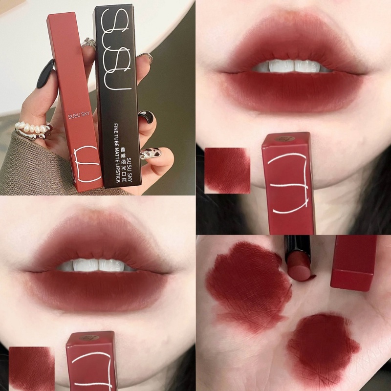 SUSU SKY Matte Mist Face Fine Tube Lipstick Long Wearing Hydrating Milk ...