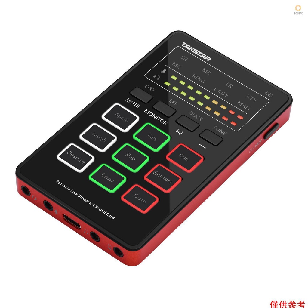 TAKSTAR MX1 mini Sound Card Voice Changer Portable Audio Mixing board ...