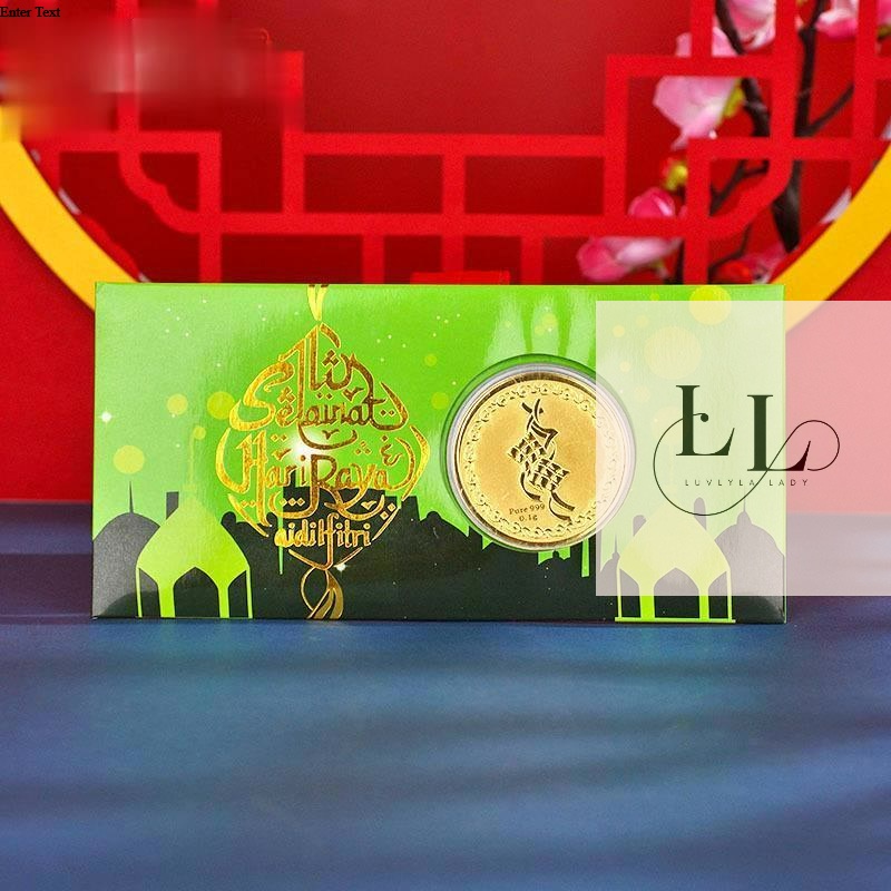 🔥【Ready Stock】🔥Malaysia Sampul Raya Gold Leaf Ramadan Green Envelope ...