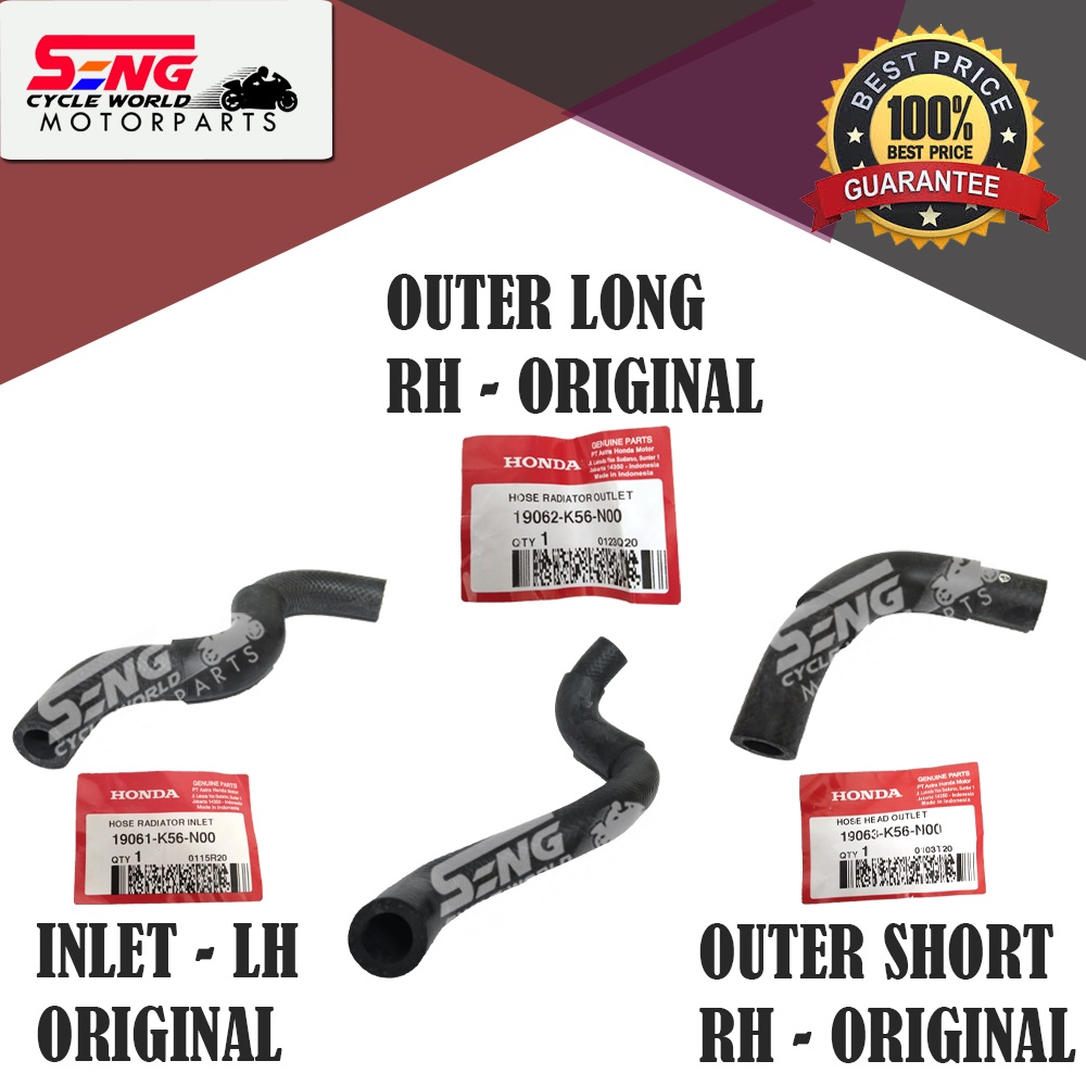 HONDA RS150 V1 / V2 RADIATOR HOSE-INLET / OUTER-LH / RH - ORIGINAL ...