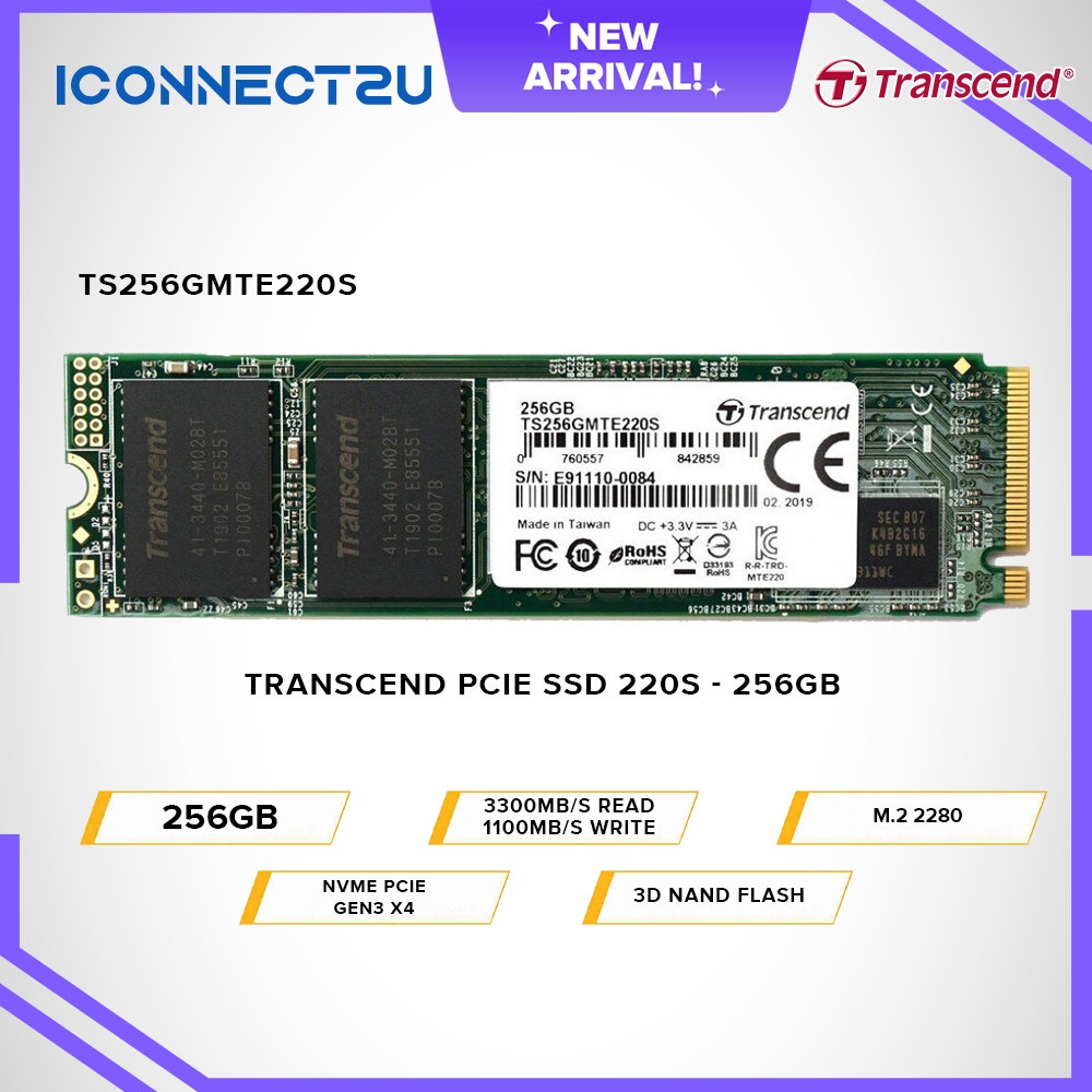 Transcend 256GB 220S PCle 3D NAND M.2 Gen 3x4 SSD - TS256GMTE220S ...