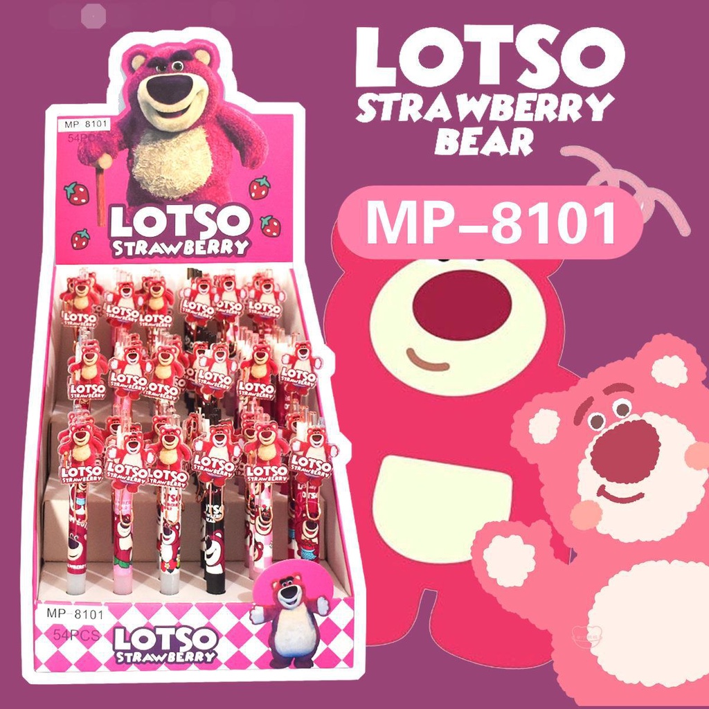 1 PCS Toy Story Lotso Pen Cute Pink Strawberry Bear Gel Pen Black Ink ...