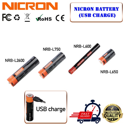 NICRON Rechargeable High capacity battery USB Li-ion Battery NRB-L600 ...