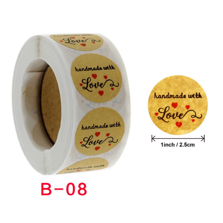 500pcs/roll Sticker Thank You stickers Seal Label sticker kuih raya ...
