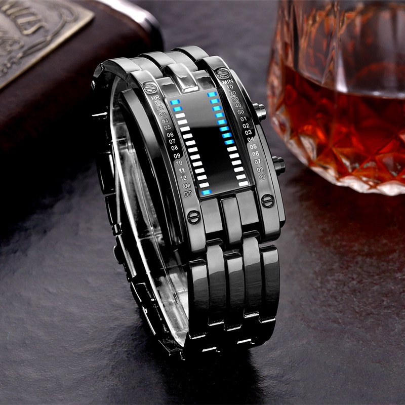 Cool Binary Led Watches for Men Sports Electronic Watch Digital ...