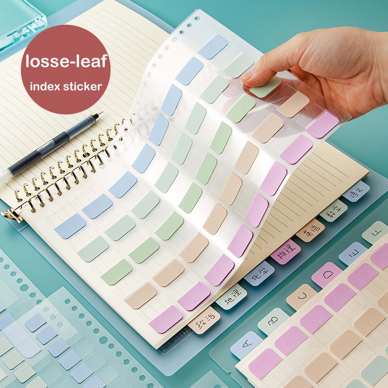 4 Sheets Loose-Leaf Index Label Sticker Classification Stickers Book ...