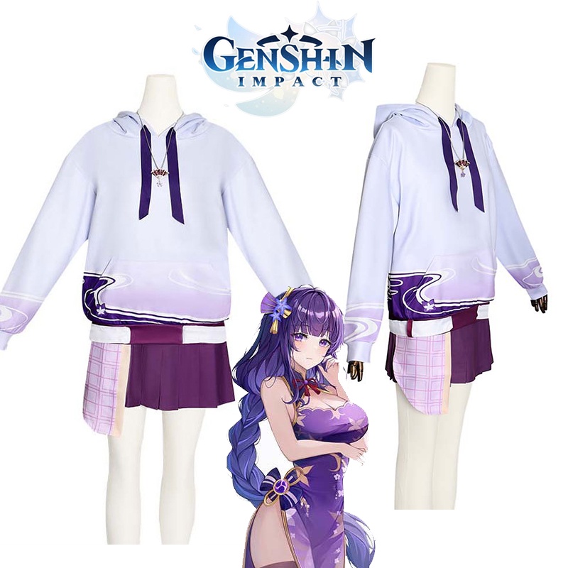 Genshin Impact Raiden Shogun Cosplay Costume Uniform Outfits Fancy ...