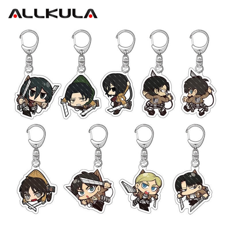 Attack on Titan Keychain Shingeki No Kyojin Anime Cosplay Keyring Levi ...