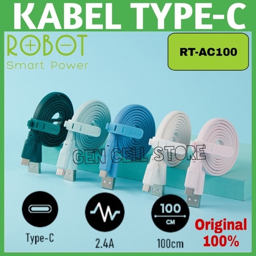 Robot RT-AC100 Type-C 2.4A Fast Charging Data Cable Charger Cable 1M ...