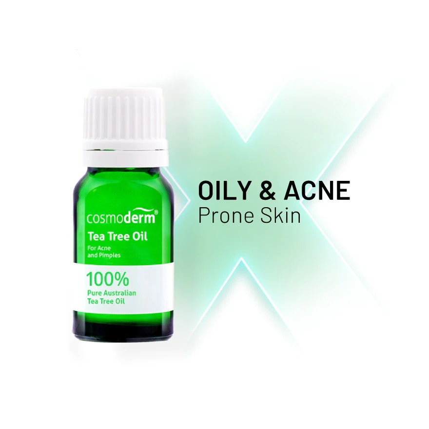 Cosmoderm Tea Tree Oil 10ml (Pure Australian) - For Acne & Pimples ...