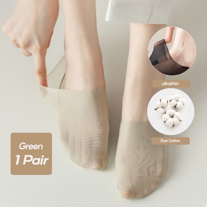 Invisible Ice Silk Socks, Women Non-slip Seamless Boat Socks /Lady Low ...