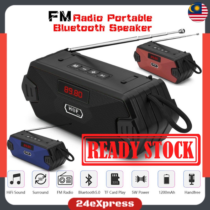 24HRS⚡ HF-F216 FM Radio Speaker Bluetooth Portable Wireless Bass Music ...