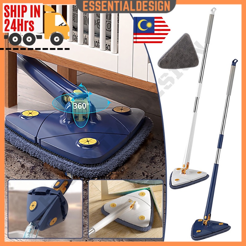 Self Twist Triangle Mop Rotatable Adjustable Scrubber Duster Wiper ...