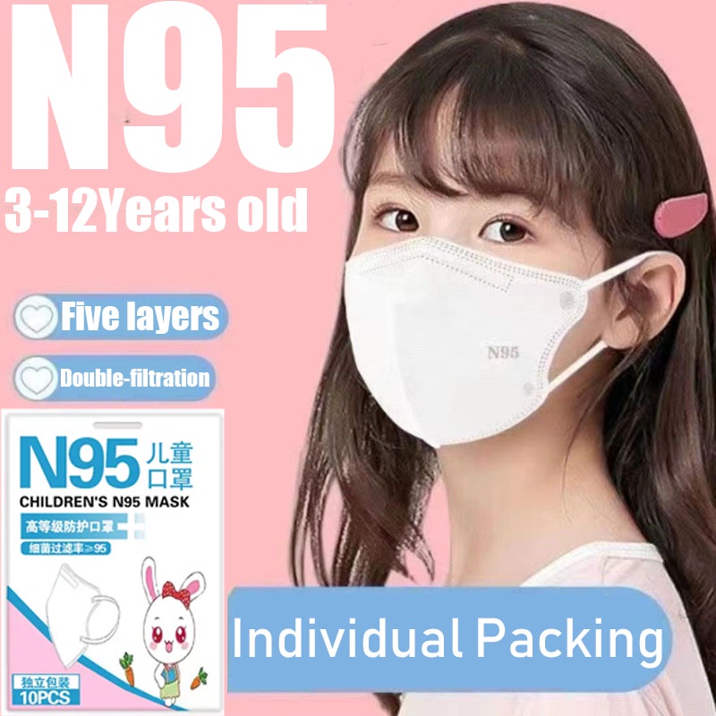 [Individual Package] 50PCS N95 for Kids Child Breathable 3D 5ply High ...