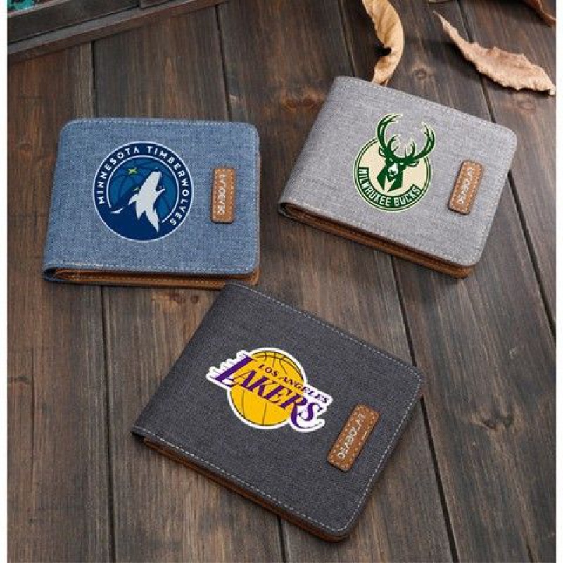 Lakers Clippers Warriors Basketball Wallet Canvas Deer Letter Brother ...