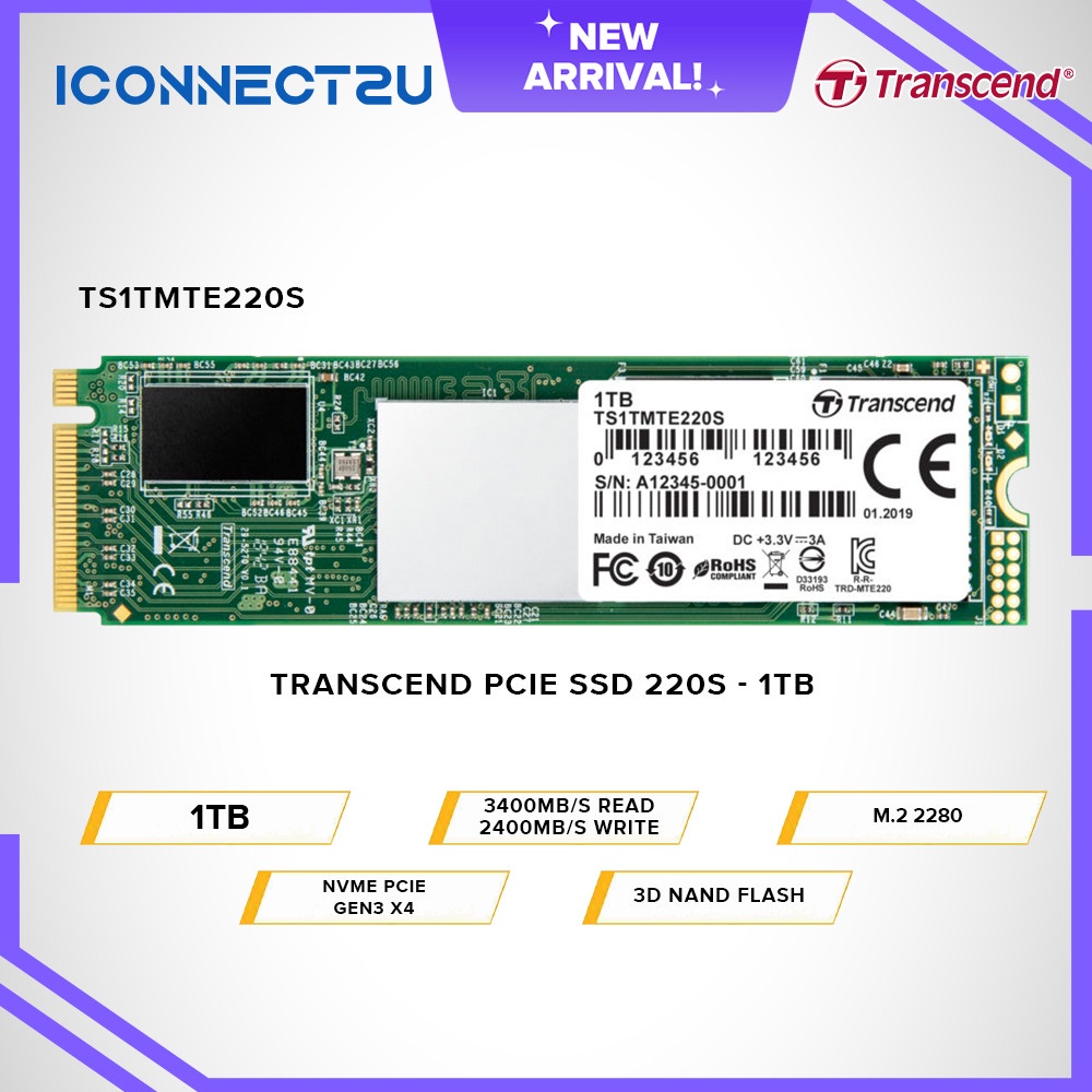 Transcend 1TB 220S PCle 3D NAND M.2 Gen 3x4 SSD - TS1TMTE220S | Shopee ...