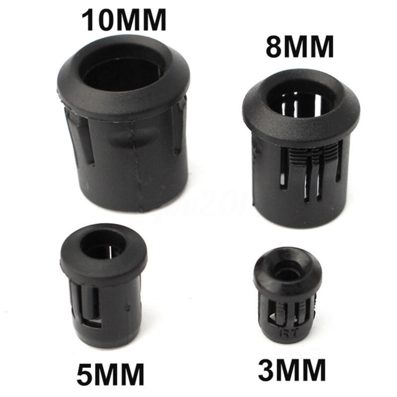 25pcs 3mm 5mm 8mm 10mm LED Black Plastic Lamp LED Diode Holder Black ...