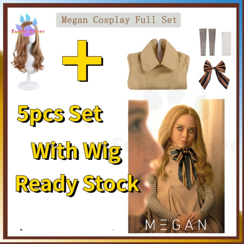【In stock】M3GAN Cosplay Costume Megan Cosplay Dress M3GAN Wig Include ...