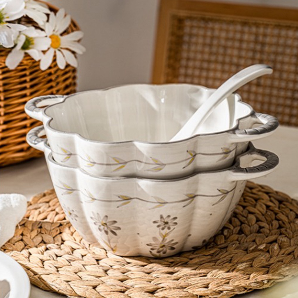 MANDALA Binaural Bowl Ceramic Porcelain Bowl Noodle Salad Soup Bowl ...