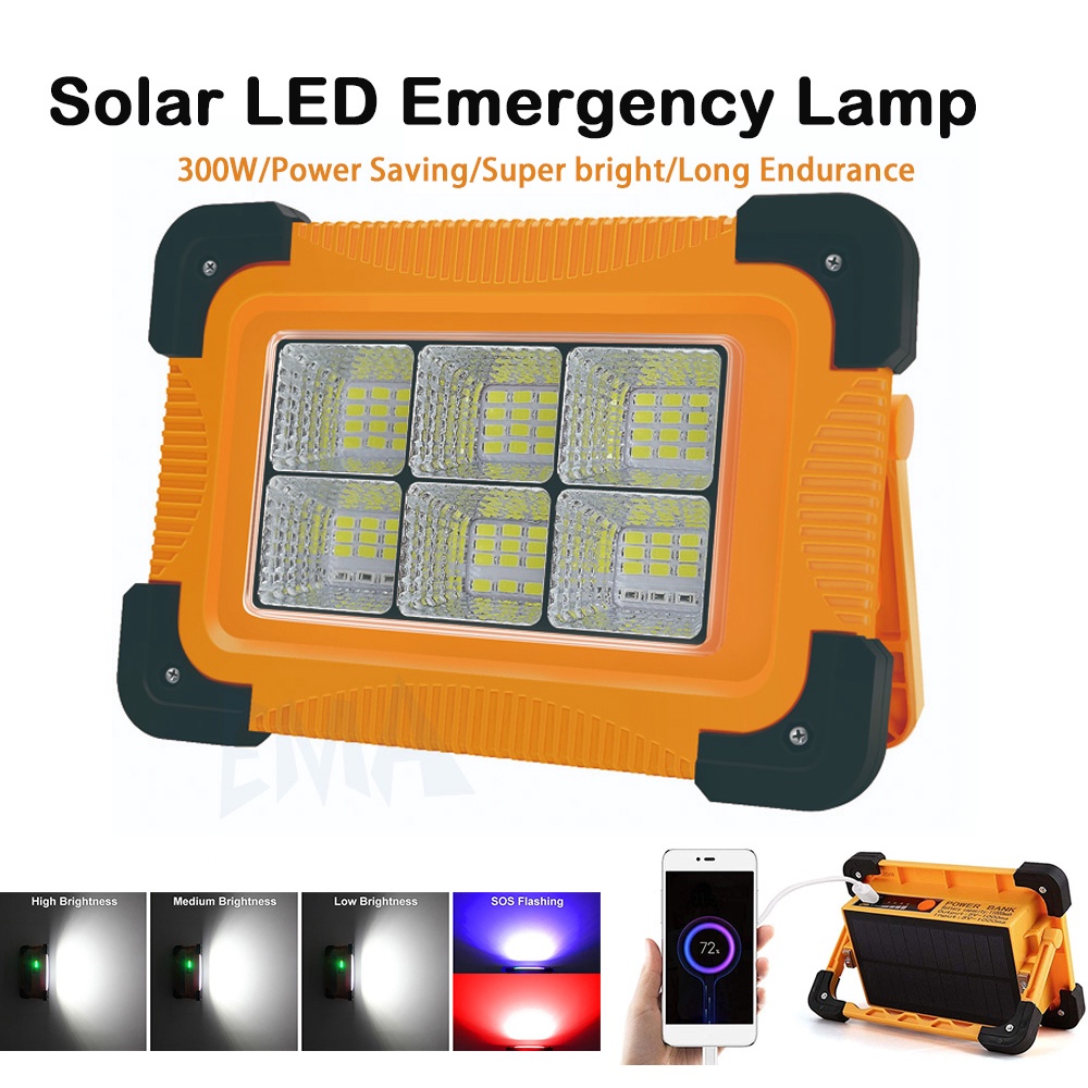 Portable LED Solar Charge Lamp COB Flood Light Magnet Camping Lantern ...
