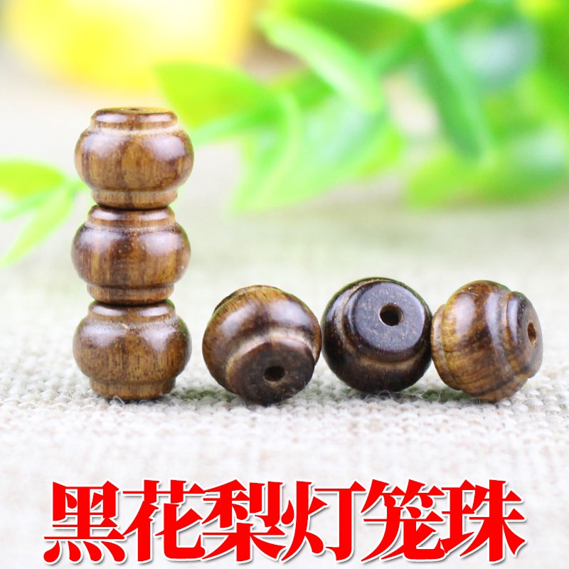 Manik longgar rosewood hitam asli manik kayu manik bulat Kalung gelang ...