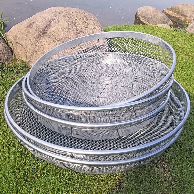 Iron Sieve round Sand Stone Filter Iron Wire Sample Sieve Gardening ...