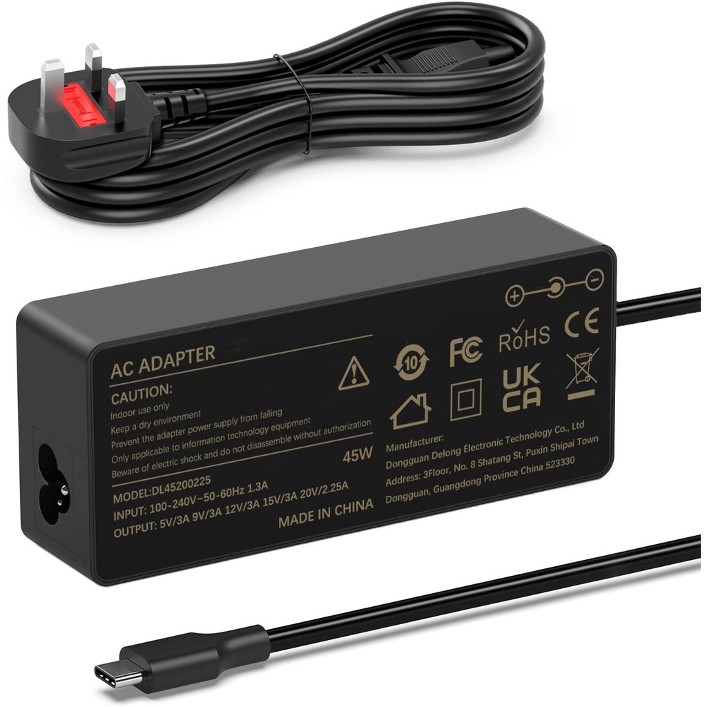 45W USB C Chromebook Charger for HP Chromebook X360; Lenovo Chromebook ...