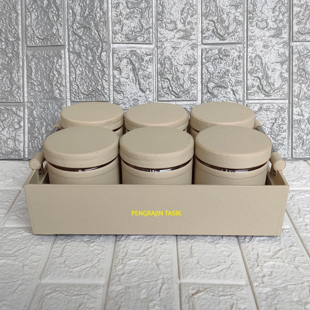 Tray Tray | Synthetic Leather Tray + 6 Jars | Shopee Malaysia