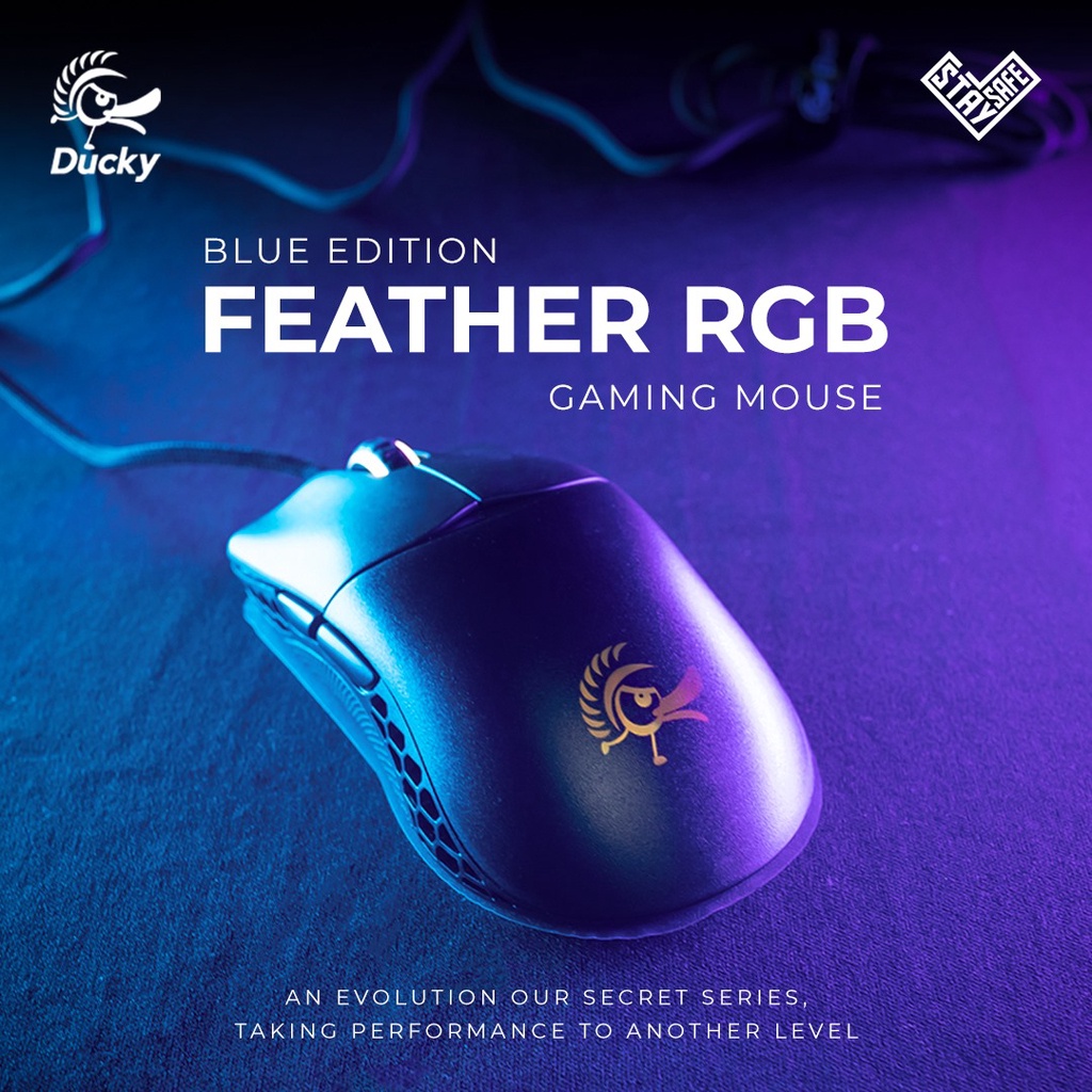 # Ducky Feather ARGB Gaming Mouse 65g - Blue Edition / PixArt PMW 3389 ...