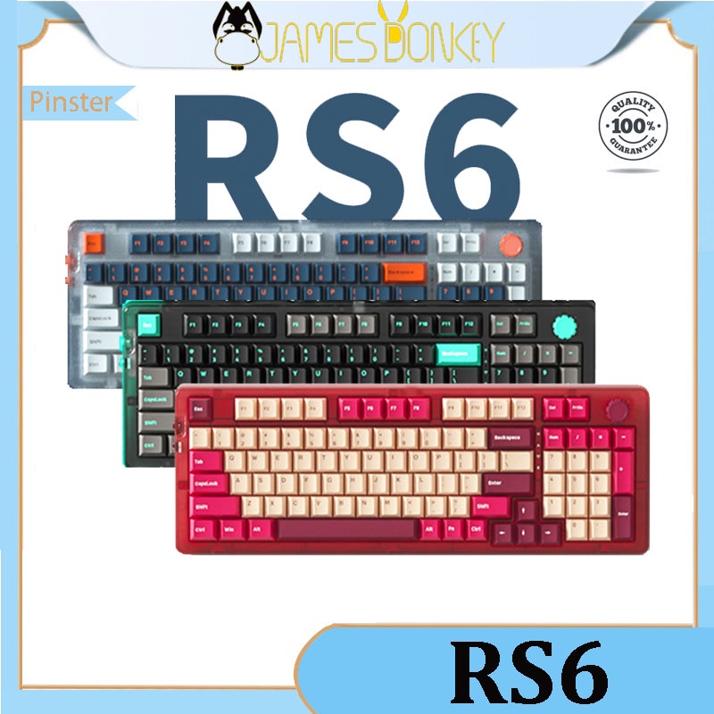 James Donkey RS6 hot-swappable mechanical keyboard wireless three-mode ... James Donkey RS6 hot-swappable mechanical keyboard wireless three-mode ...