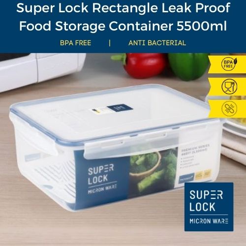 Super Lock Rectangle Transparent Leak Proof Stackable Food Storage ...